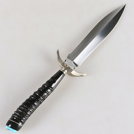 DAGGER, double-edged, steel and antelope horn, Halligan & Son, USA ...