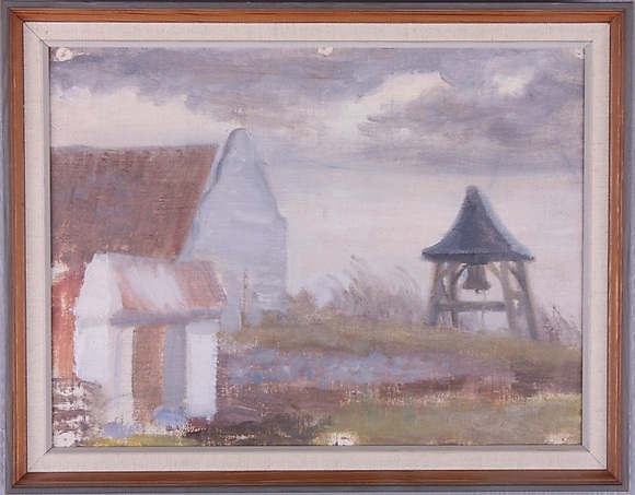 JULIE HULLGREN. oil on canvas, church motif, unsigned. Art - Paintings ...