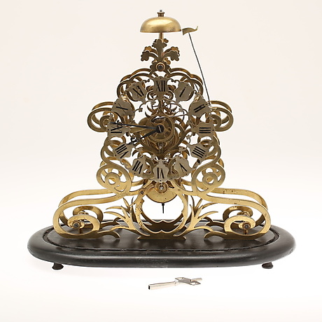 TABLE CLOCK, brass, 8-day "skeleton clock", England. 19th century ...