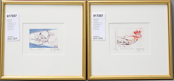 MARCEL GENAY. Lithographs, 2 pcs., signed and numbered 20/40 and 27/40 ...