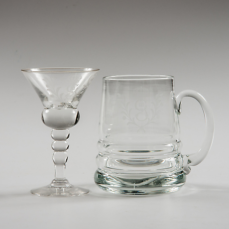 GLASSWARE PARTS, 12 pieces, "Gustav III", Reijmyre. Glass - Tableware ...