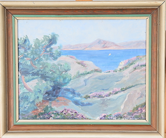 JULIE HULLGREN. Motif from Marstrand, oil on Board, signed. Art ...