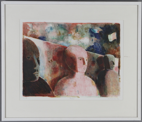 ULF GRIPENHOLM. "Spectator", color lithograph, signed 1976, numbered 65 ...