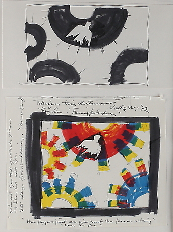 TEDDY WERNER. mixed media, "The Bird", signed and dated -72. Art ...