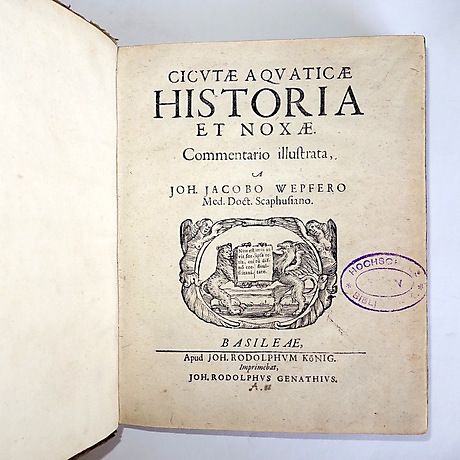 WEPFER, JOH. JACOB (1620-1695). Böcker, Kartor & Handskrifter - Auctionet