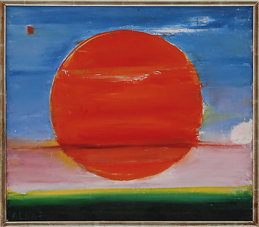ALF OLSSON. Röd sol. olja på duk, signerad ALF 67. Konst - Måleri ...