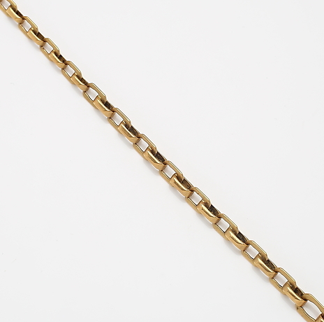 WATCH CHAIN, 18k gold, Swedish import stamps, 1900s. Total weight ...