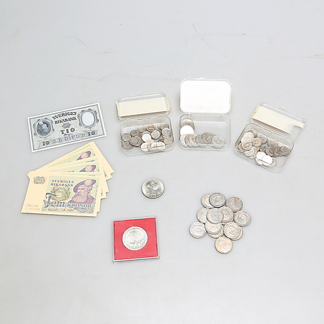 COLLECTION SILVER COINS and BANKNOTES. Silver & Metals - Silver - Auctionet