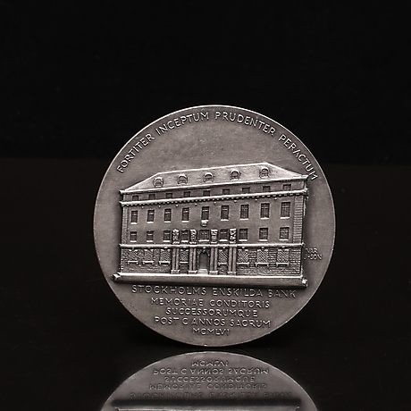 MEMORIAL MEDAL, Silver, Stockholms Enskilda Bank 1856-1956. Coins ...