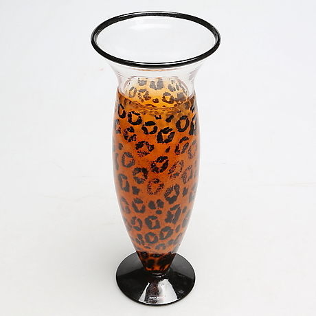 VAS, glass, leopard print, Kjell Engman, Kosta Boda, Artist Collection ...