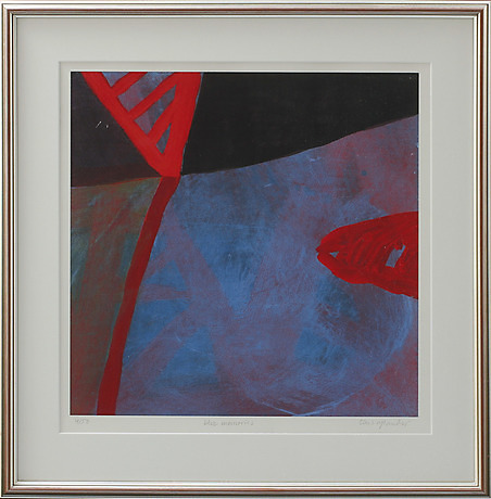 LARS RYLANDER. "Blue memories", color lithograph, signed and numbered 4 ...