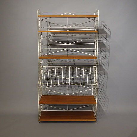 BOKHYLLA, String/The ladder shelf, Nils Strinning. plastad stålstruktur ...
