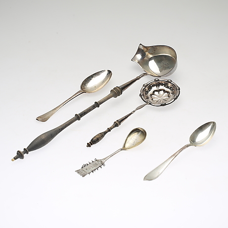 SILVER OBJECTS, 5 pcs, silver, 19th/20th century. Total weight approx ...