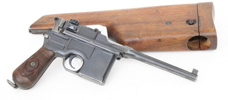 PISTOL, German, Semi-automatic, made by Mauser Oberndorf, model C96 Red ...
