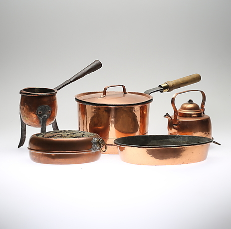 COPPER OBJECTS, 5 parts, 19th/20th century. Silver & Metals - Pewter ...