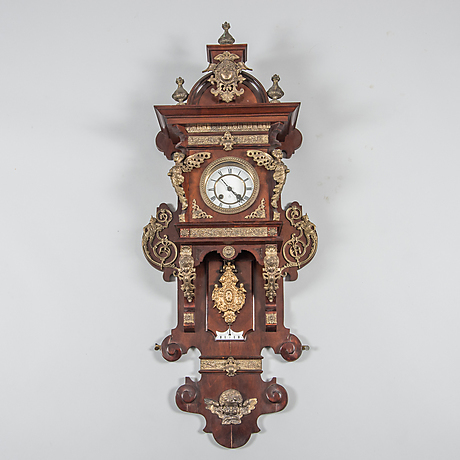 MANOR CLOCK, mahogany/brass, New Renaissance, Gustav Becker. Clocks ...