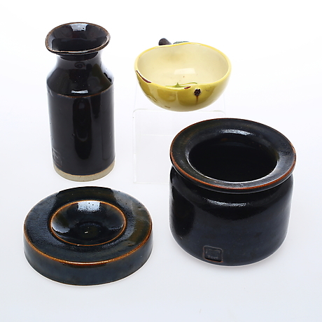 BOWLS 3 pcs and JUG/VASE, ceramics, Tom Möller, signed. Ceramics ...