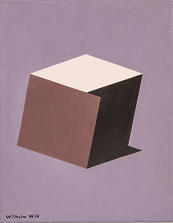 WILHELM WIK. Geometric composition, oil on canvas, signed. Art ...