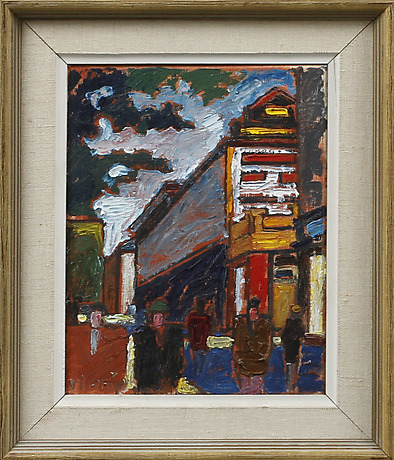 WILHELM HENNING. Stadsmotiv, olja på duk, signerad. Konst - Måleri ...