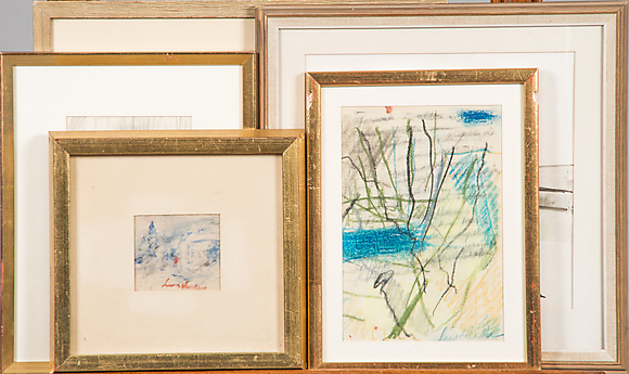 LARS HERDER. Tavlor, 5 stycken, akvareller och tackningar, signerade ...