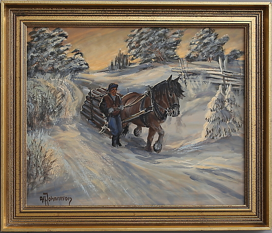 ALF JOHANSSON. "Horse Memory". Oil on Board, signed. Art - Paintings ...