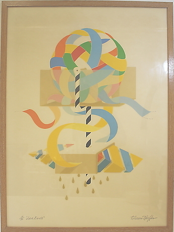 WERNER PFEIFFER. lithograph, "Loose ends", signed, numbered, 17/50. Art ...