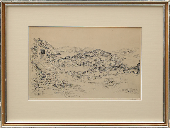 REINHOLD VON ROSEN. Landscape motif, drypoint, signed and numbered 8/50 ...
