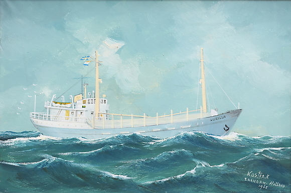 KLAAS KOSTER. The ship Gunilla. Oil on canvas, signed and dated 1965 ...
