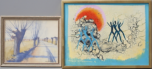 PER DAHL. Olja på duk, samt TORGNY RYDAHL, akvarell, signerade. Konst ...