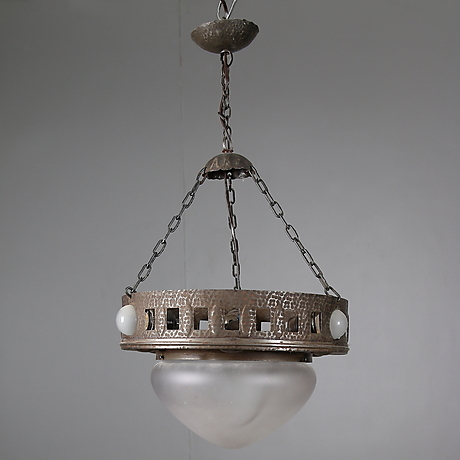 CEILING LAMP, Art Nouveau, copper, glass, early 20th century. Lighting ...