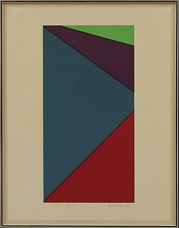OLLE BAERTLING. Geometric composition. Color serigraphy, signed 1972-77 ...