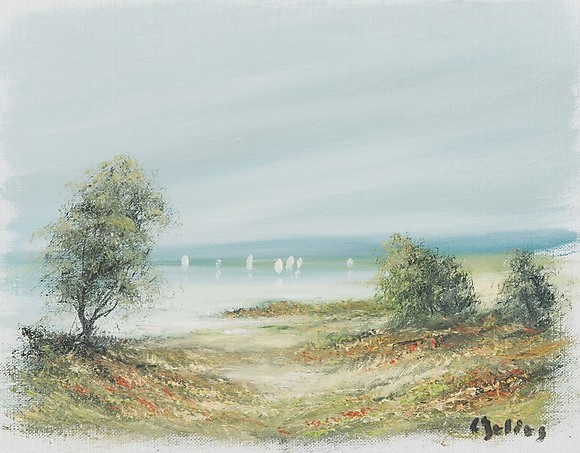 CARL JULIUS. Coastal landscape, oil on canvas, signed C. Julius. Art ...