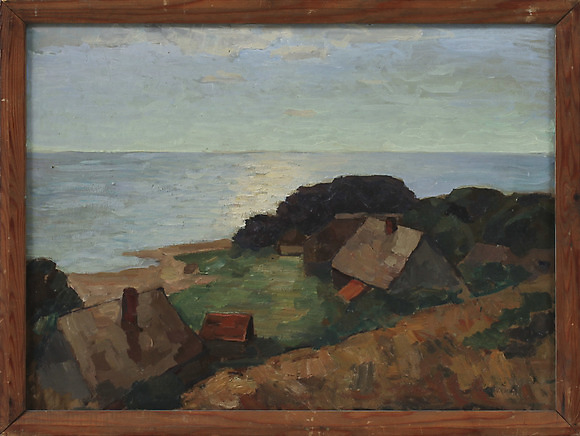 KNUT NORMAN. Coastal picture. Oil on Board, signed. Art - Paintings ...