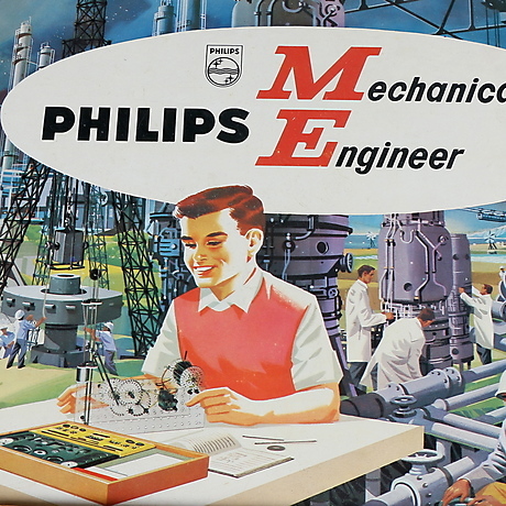 BYGGSATS, "Mechanical Engineer", Philips ME 1200, 1966. Leksaker ...