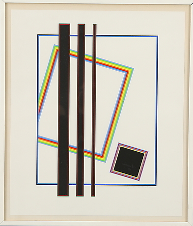 PETER FREUDENTHAL. Kompostion, färglitografi, signerad H.C upplaga ...