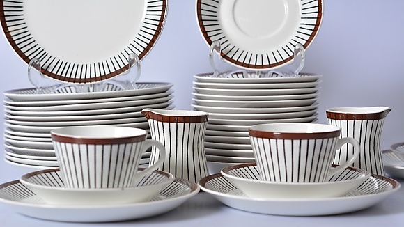 COFFEE SET, 45 pieces, "Spisa Ribb", Stig Lindberg, Gustavsberg ...