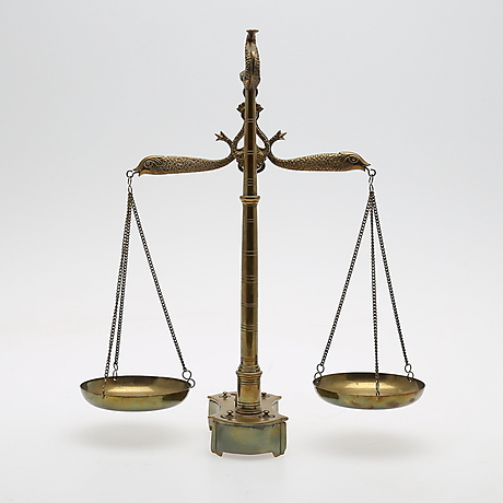 BALANCE SCALE, with weights, brass, 1900s. Silver & Metals - Pewter ...