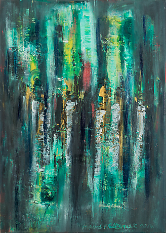 MARCUS WALTERMARK. "Souls of the universe", oil on canvas, signed 2017 ...