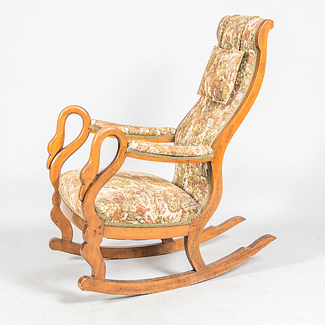 ROCKING CHAIR, armrest with swan end, mahogany, empire. Furniture ...