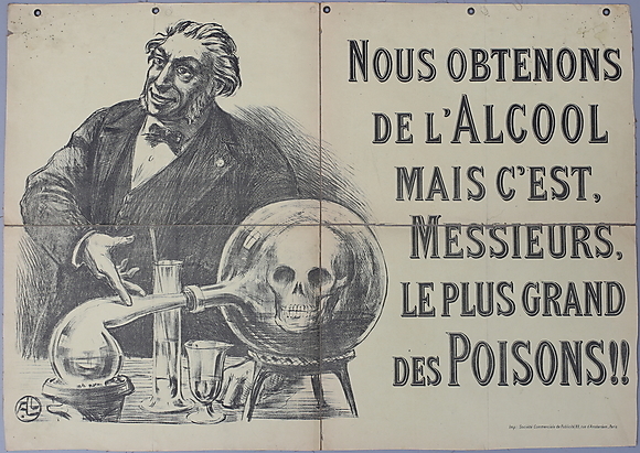 SOBERITY POSTER, Alcohol is poison, France, early 1900s. Art - Other ...
