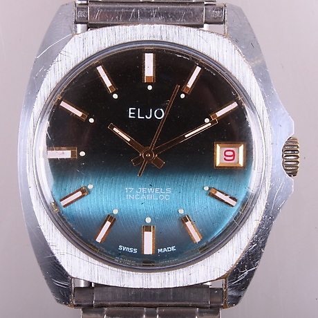 BRACELET WATCH, Eljo, 17 jewels, inca block. Clocks & Watches ...