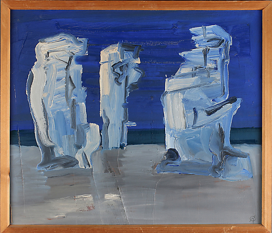 ARNE OLSSON. Composition, oil on canvas, monogram signed. Art ...