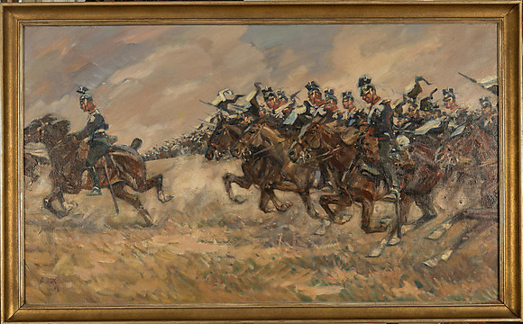 ANGELO JANK. CAVALRY BATTLE. Art - Paintings - Auctionet
