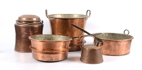 COPPER ITEMS, 5 parts, 18 / 1900s. Silver & Metals - Pewter, Brass ...