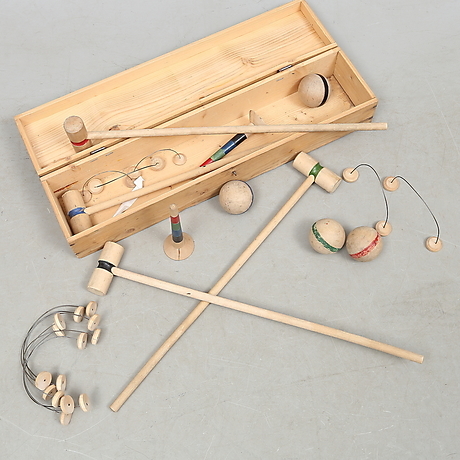 KROCKET, barnversion för inomhus med låda, omkring 1900-talets mitt ...