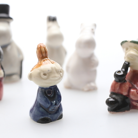 SIGNE HAMMARSTEN-JANSSON, Figurines, 7 pcs, ceramics, "Moomin", Arabia ...