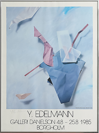 YRJÖ EDELMANN. Exhibition poster, 1985, signed. Art - Engravings ...
