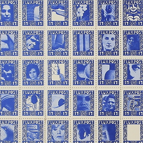 ROBERT WATTS. STAMPS/POST CARDS, flux post 17 to 17, blue offset ...