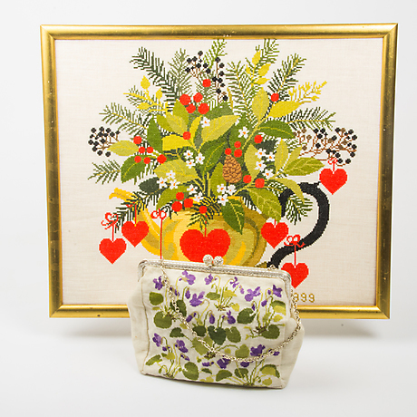 TAVLA SAMT AFTONVÄSKA, broderade, Clara Weaver. Mattor & Textil ...