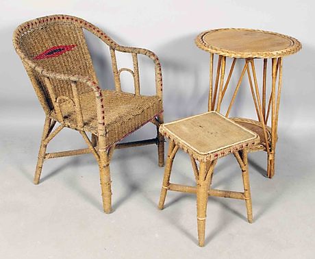 ROTTING FURNITURE, table, chair and stool. Furniture - Other - Auctionet